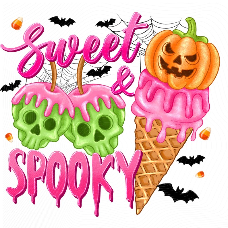 Spooky Halloween Ice Cream PNG: Funny Ghost Design (digital Download ...