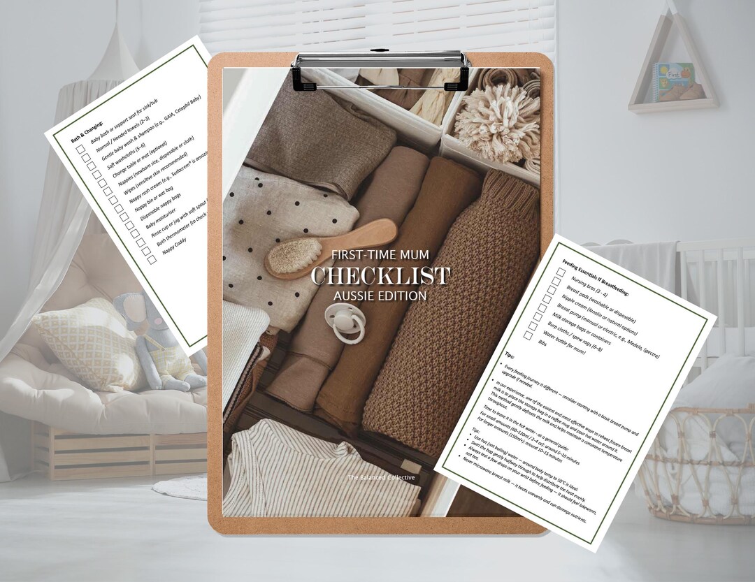 First Time Mum Checklist – Baby Essentials, Hospital Bag Guide (PDF ...