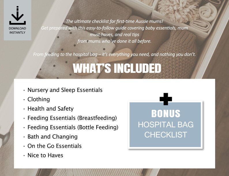 First Time Mum Checklist – Aussie Edition | Baby Essentials + Hospital ...