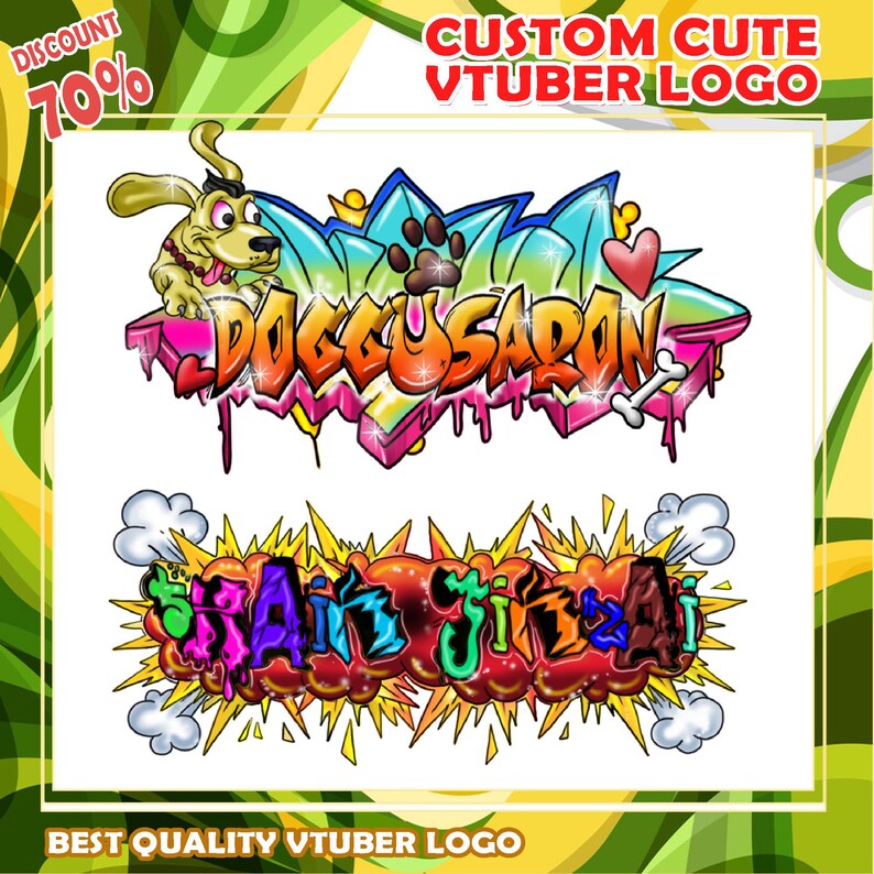 Custom Vtuber Graffiti Logo - Etsy