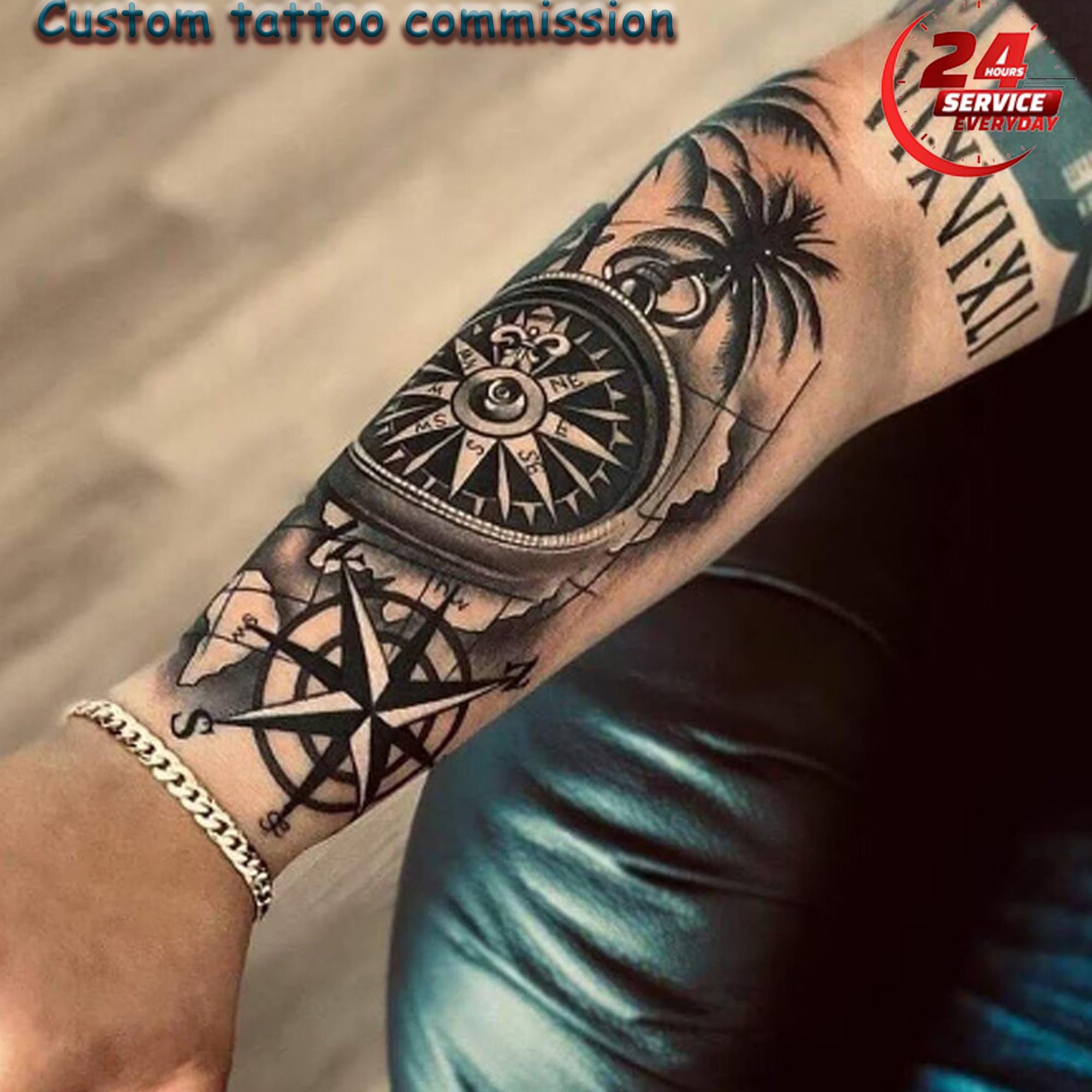 Custom Full Sleeve Tattoo Design, Hand Drawn Shading (digital Drawing ...