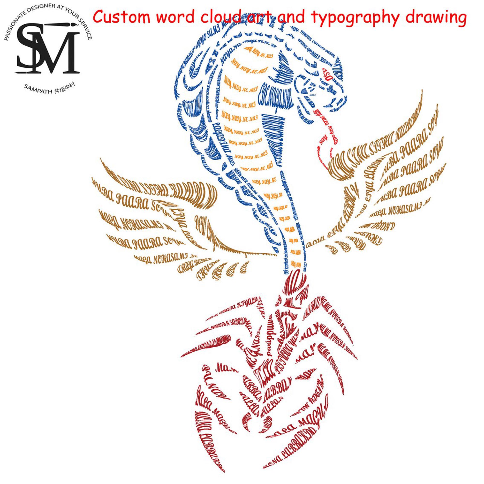 Custom Word Cloud Design, Word Cloud Art, Typography, for T Shirts ...