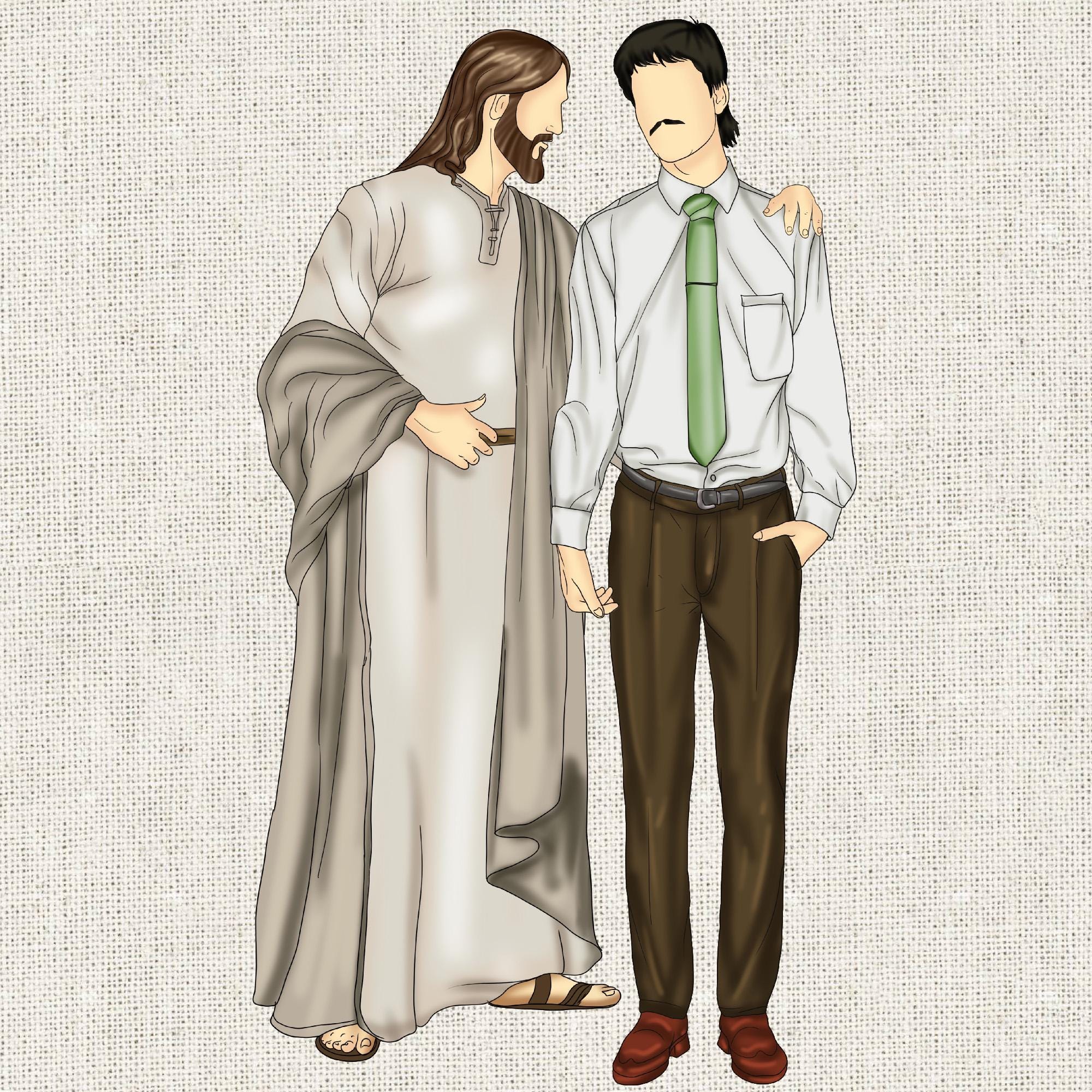 Custom Memorial Portrait, Memorial Portrait With Jesus, Family ...