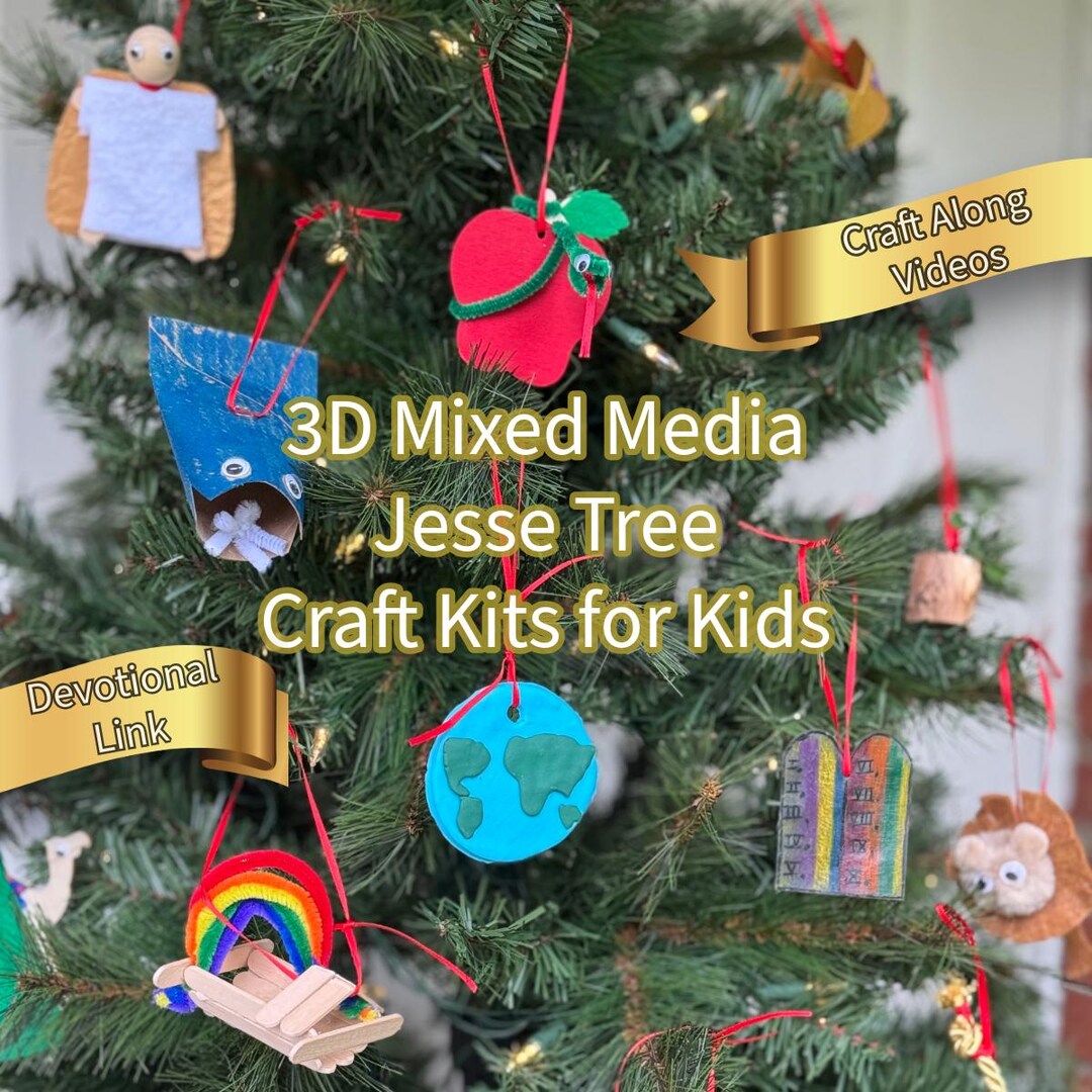 Kids Jesse Tree Ornament Craft Kit: Family Devotional, 24 Crafts ...