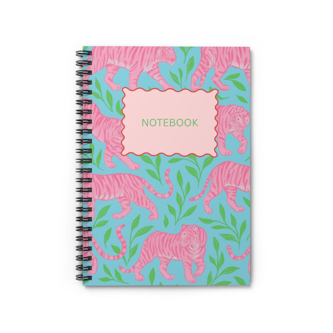 Colorful Tiger Spiral Notebook - Whimsical Notebook for School, Journal ...