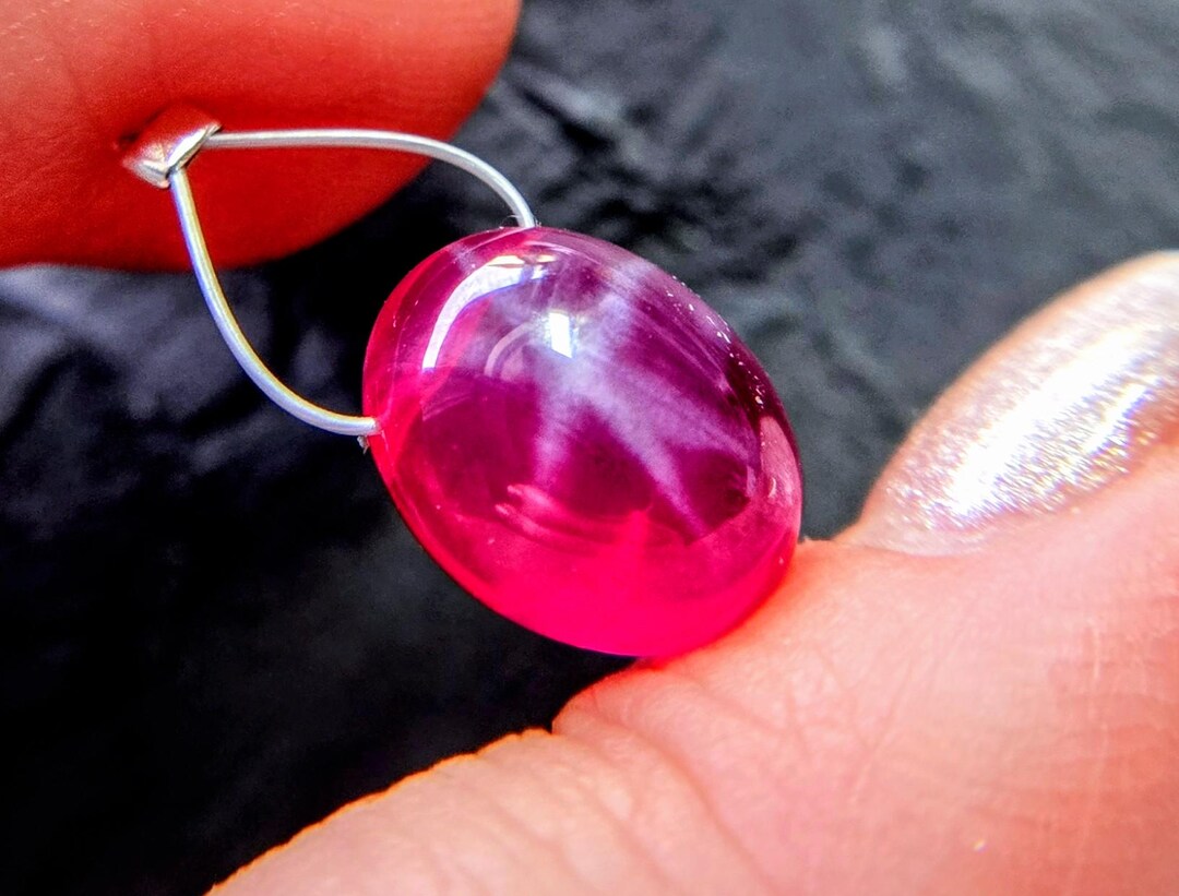 Stunning Manmade Linde Star Ruby Smooth Drilled Cabochon Briolette Bead ...