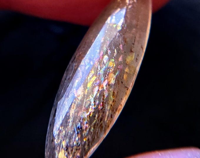 Incredible Rainbow Meteor Shower Sunstone Rose Cut Drilled Cabochon ...