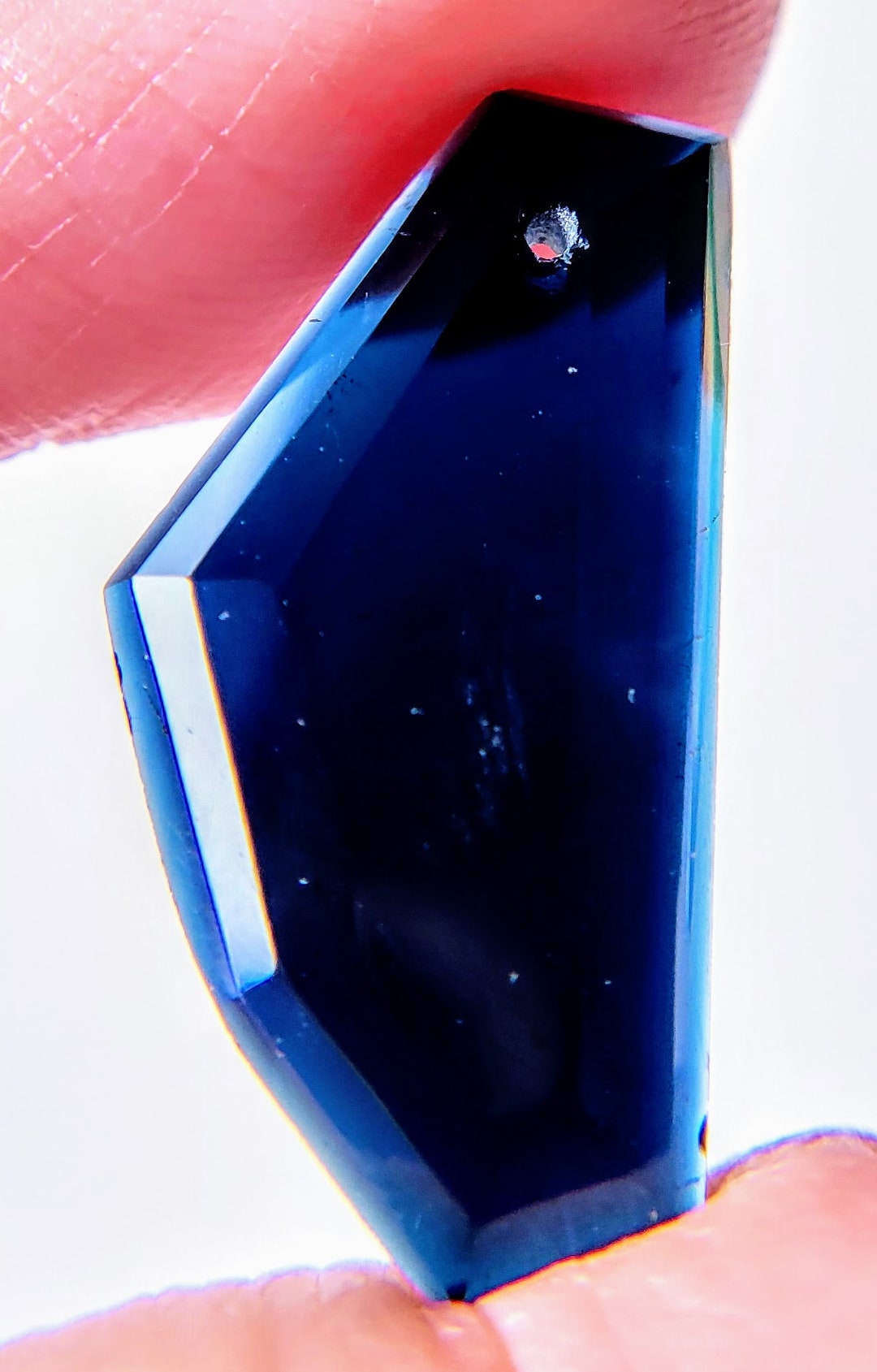 Huge Rare Dark Blue Indicolite Tourmaline Faceted Polished Slice Bead ...