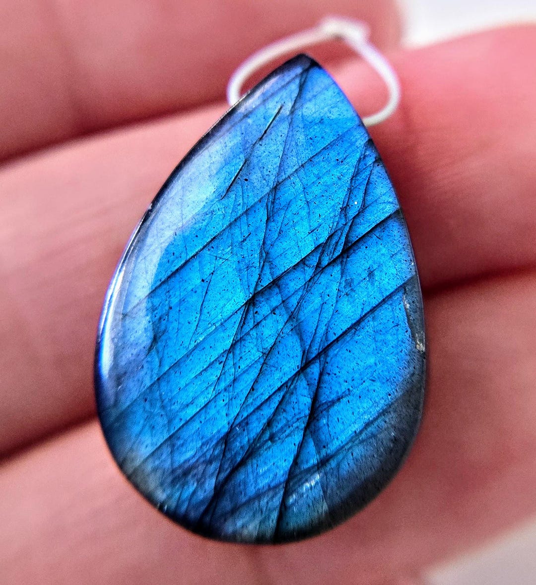 Ooo-gorgeous Focal AAA Electric Blue Flash Labradorite Smooth Drilled ...