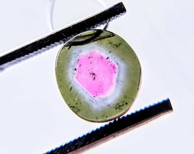 OOAK Incredible AAA Rare Watermelon Tourmaline Candy Color Tricolor ...