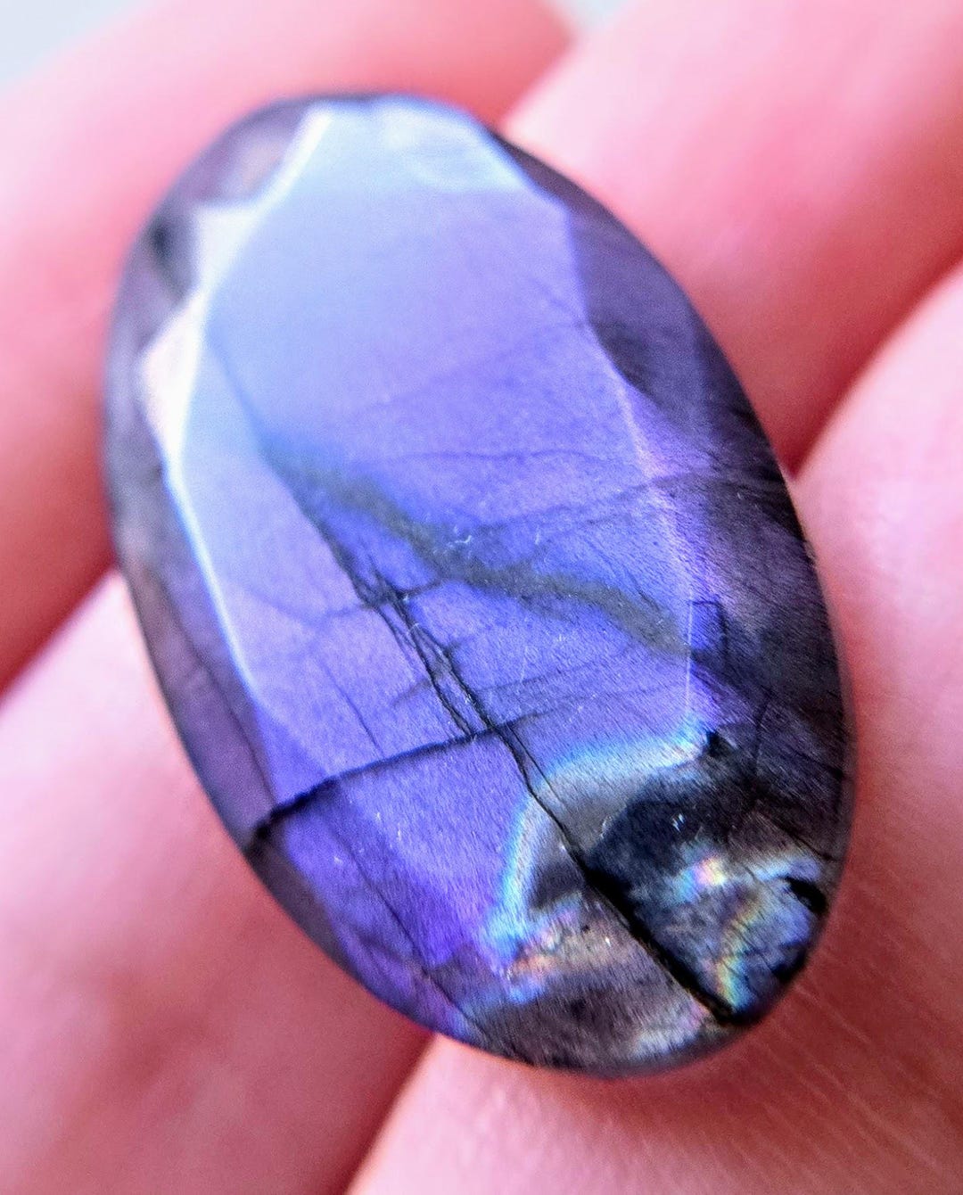 Gorgeous Focal Purple Multi Flash Spectrolite Labradorite Fancy Shaped ...