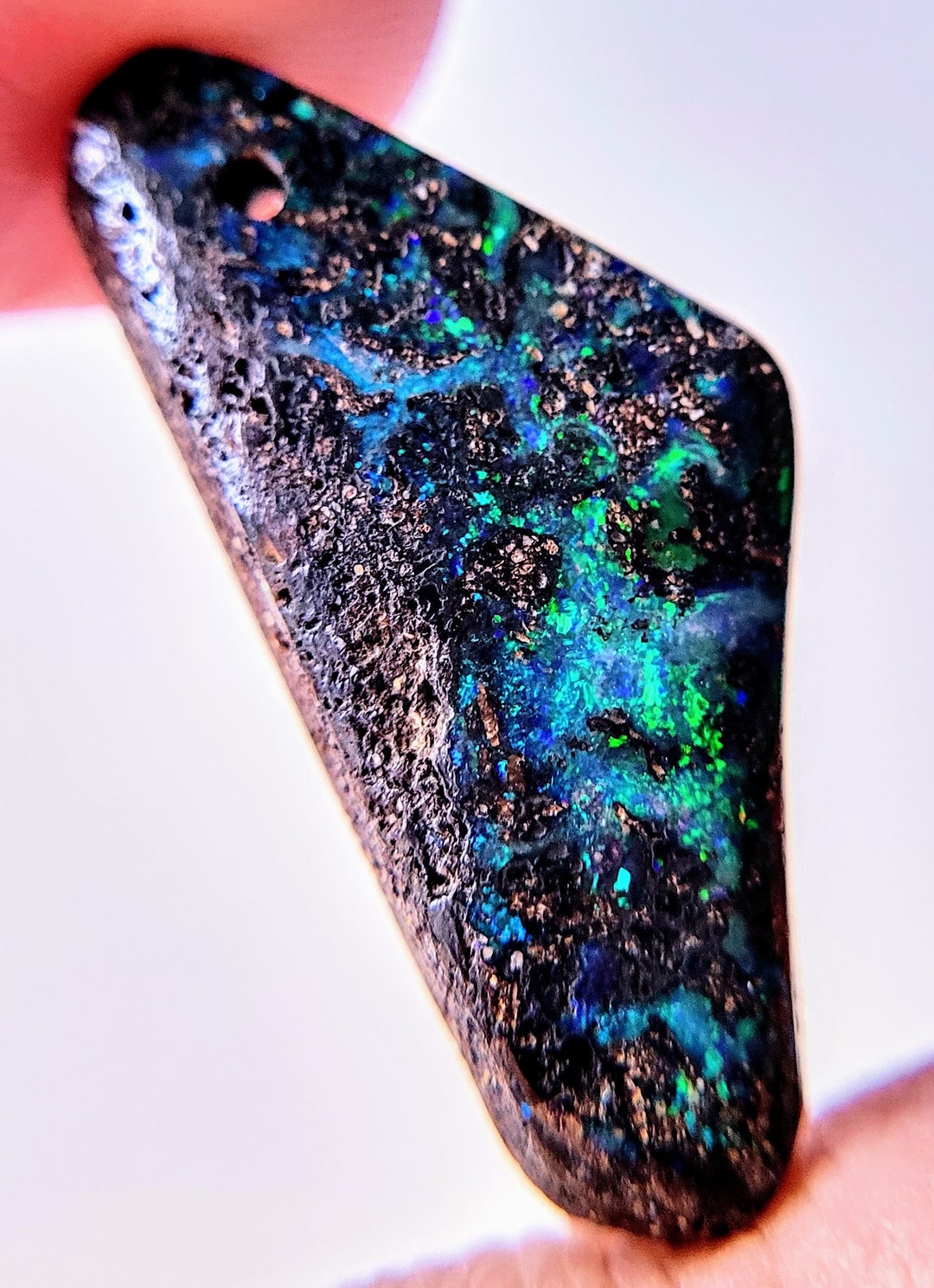 Huge Beautiful Polished AAA Australian Boulder Opal Smooth Drilled ...