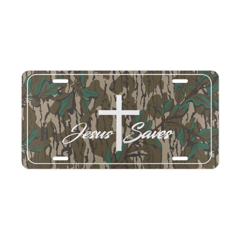 Christian Camo License Plate, Jesus Saves, Faith Auto Decor - Etsy