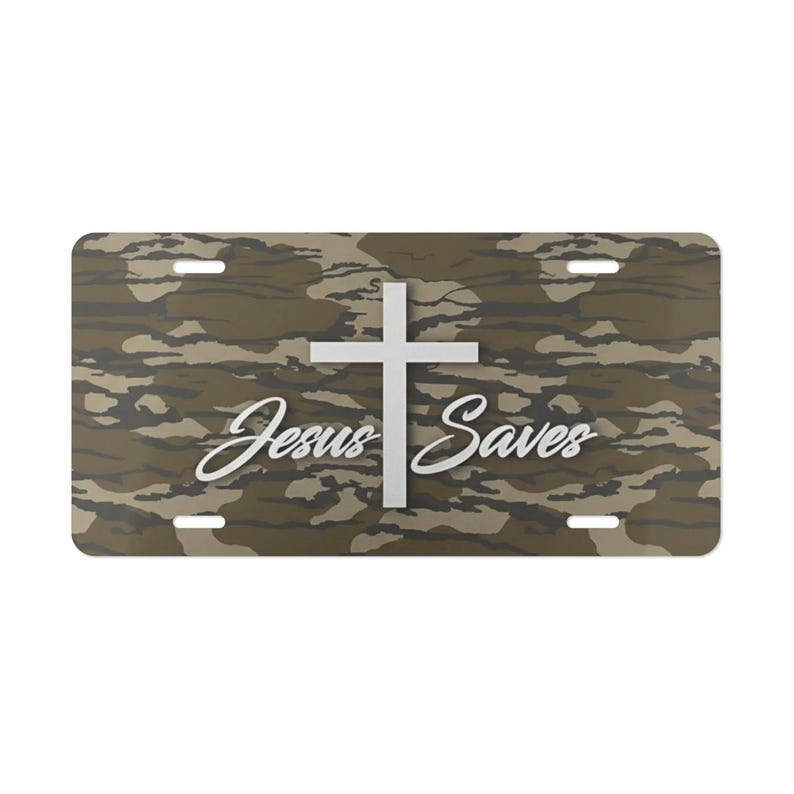 Jesus Saves Camo License Plate, Christian Auto Decor Gift - Etsy