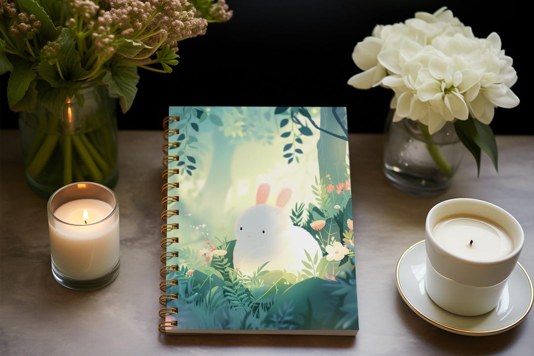 Spiral Journal 5x7, Forest Bunny Design, Lined Writing Pages - Etsy