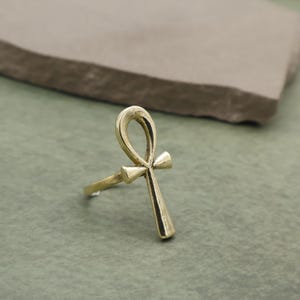 Large Ankh Ring, Key of Life, Gold Ankh Ring, Ancient Egyptian Jewelry ...