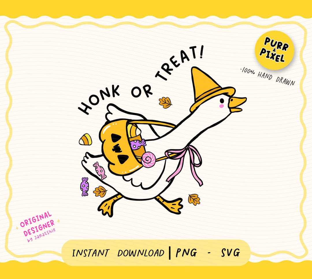 Honk or Treat Halloween Silly Goose PNG | Chaotic Goose UV DTF Sticker ...