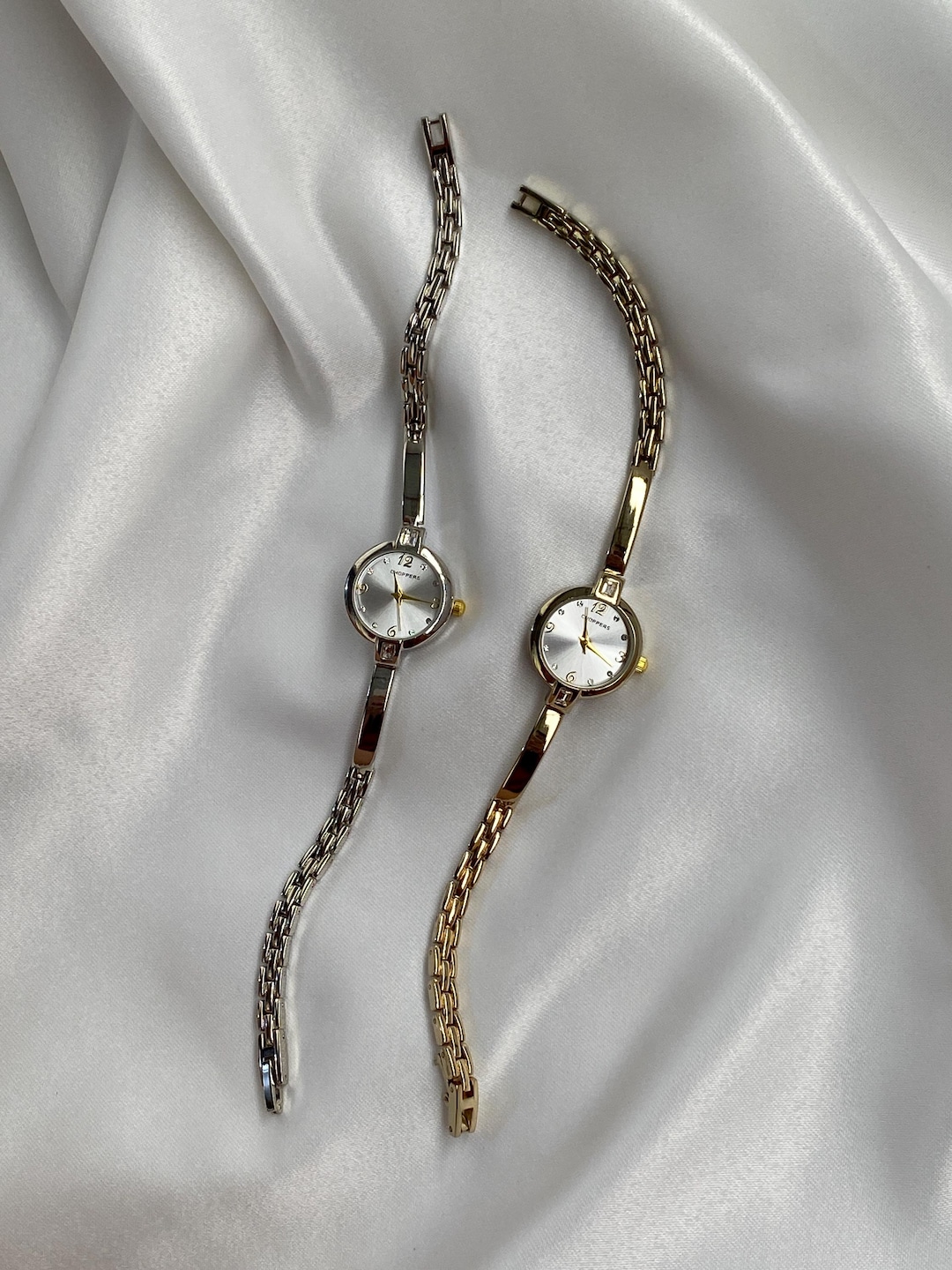 Gold Thin Band Women's Watch, Vintage Stainless Steel, Dainty Round ...