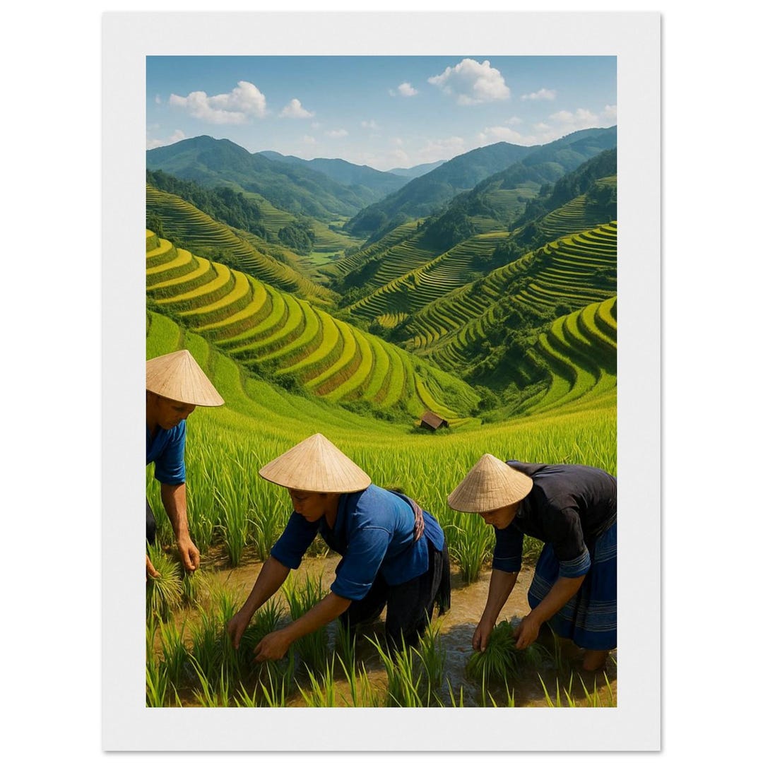 Vietnam Rice Fields Wall Art | Framed Nature Photography Poster | Asian ...