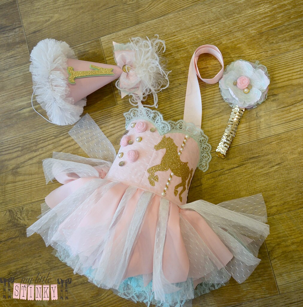 Pink & Mint Carousel Themed Dress Only,9-12mo - Etsy