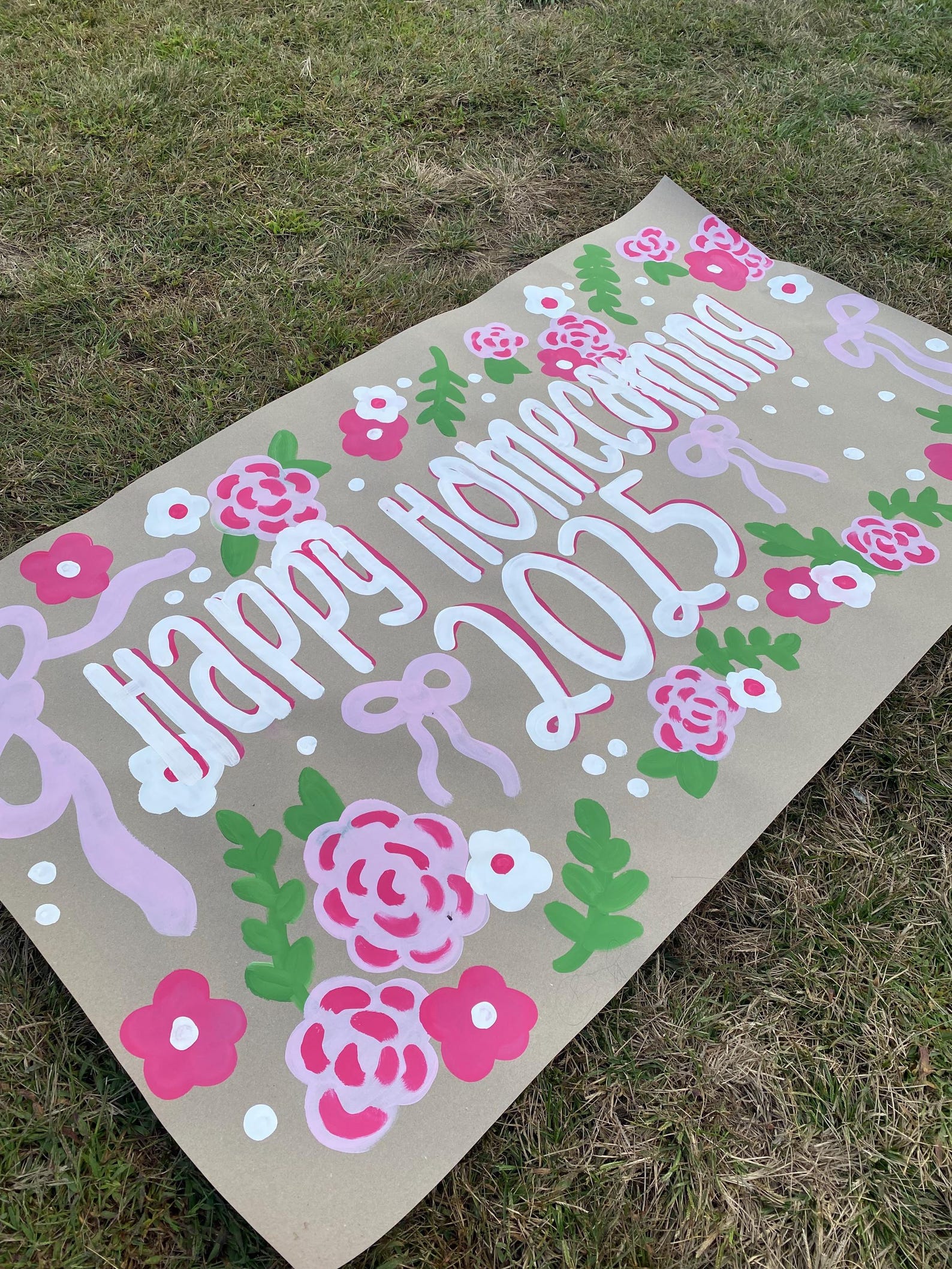 Hand Painted Homecoming Banner: Custom Floral Party Sign - Etsy