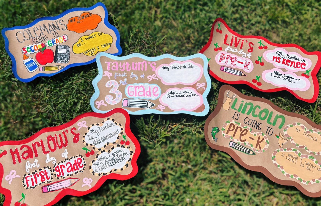 Custom Hand-painted First Day of School Mini Banner - Etsy
