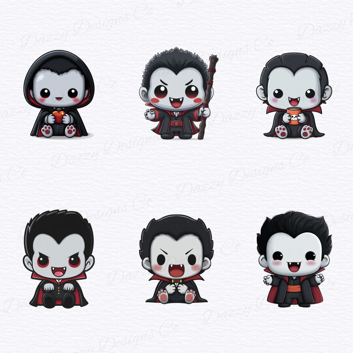 23 Kawaii Dracula Clipart Bundle| Chibi Vampire| Kawaii Spooky| Cute ...
