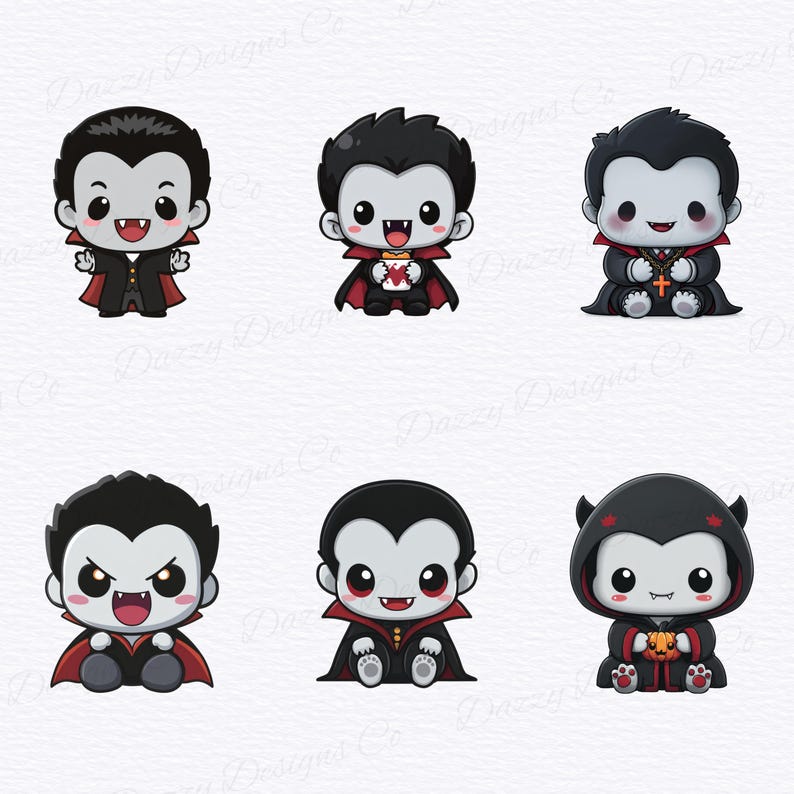 23 Kawaii Dracula Clipart Bundle| Chibi Vampire| Kawaii Spooky| Cute ...