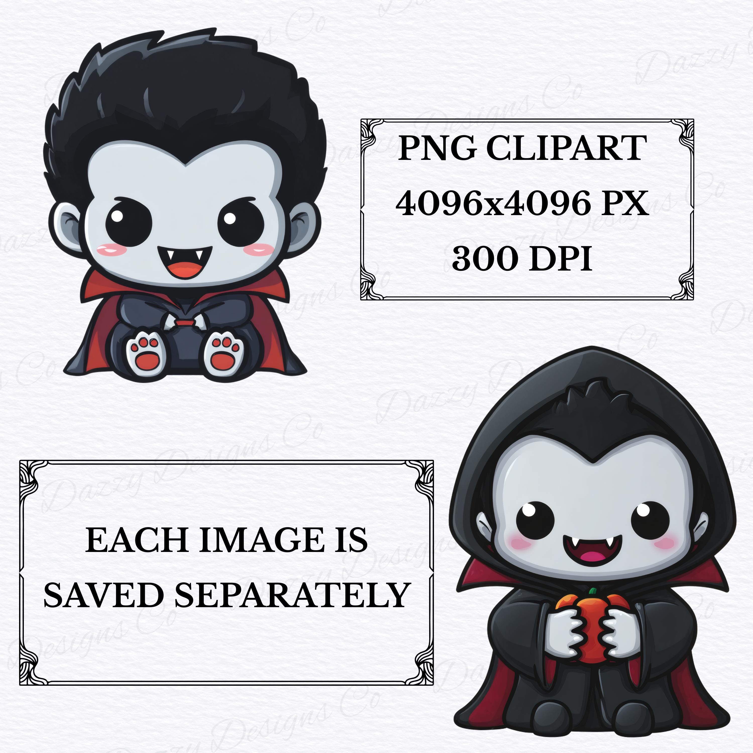 23 Kawaii Dracula Clipart Bundle| Chibi Vampire| Kawaii Spooky| Cute ...