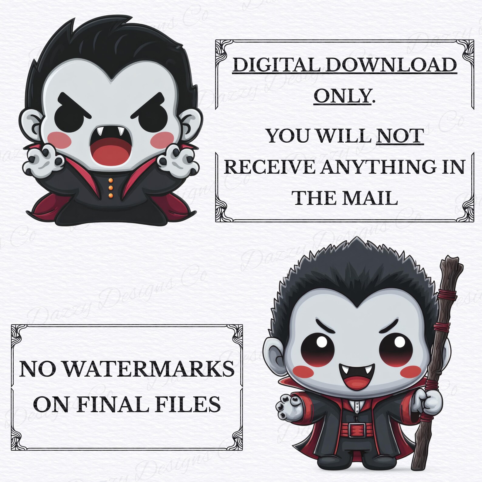 23 Kawaii Dracula Clipart Bundle| Chibi Vampire| Kawaii Spooky| Cute ...