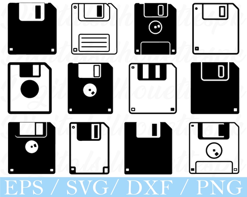 Floppy Disk Clipart: SVG, DXF, PNG Files (digital Download) - Etsy