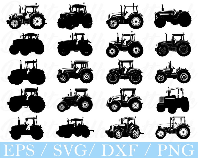 Tractor Svg, Tractor Silhouette, Dxf, Png - Etsy
