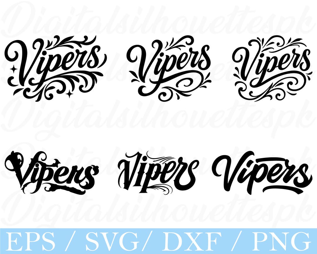 Vipers Typography Svg, Vipers Text Silhouette, Dxf, Png - Etsy