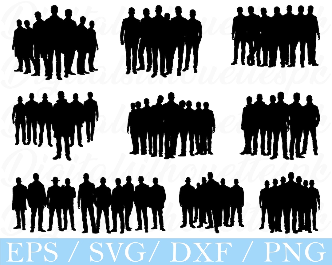 Male Group Svg, Men Group Silhouette, Dxf, Png - Etsy