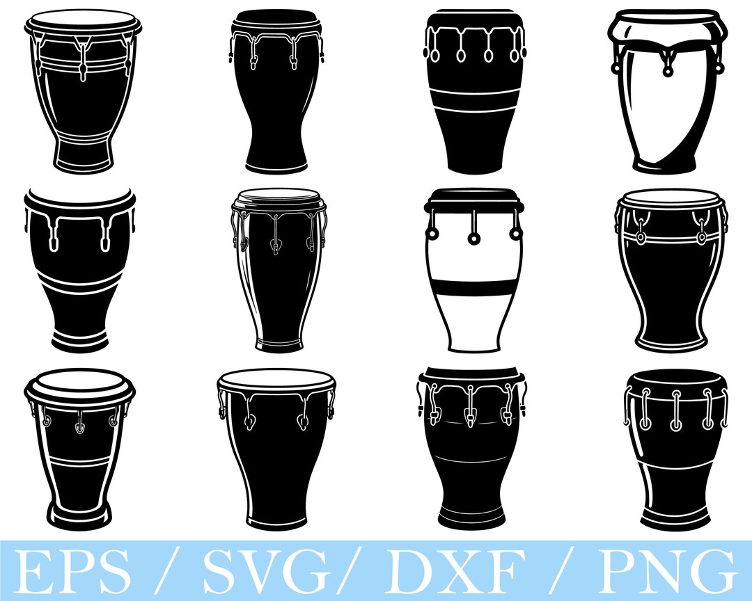 African Conga Drum Svg, Conga Drum Silhouette, African Drum Vector, Dxf ...