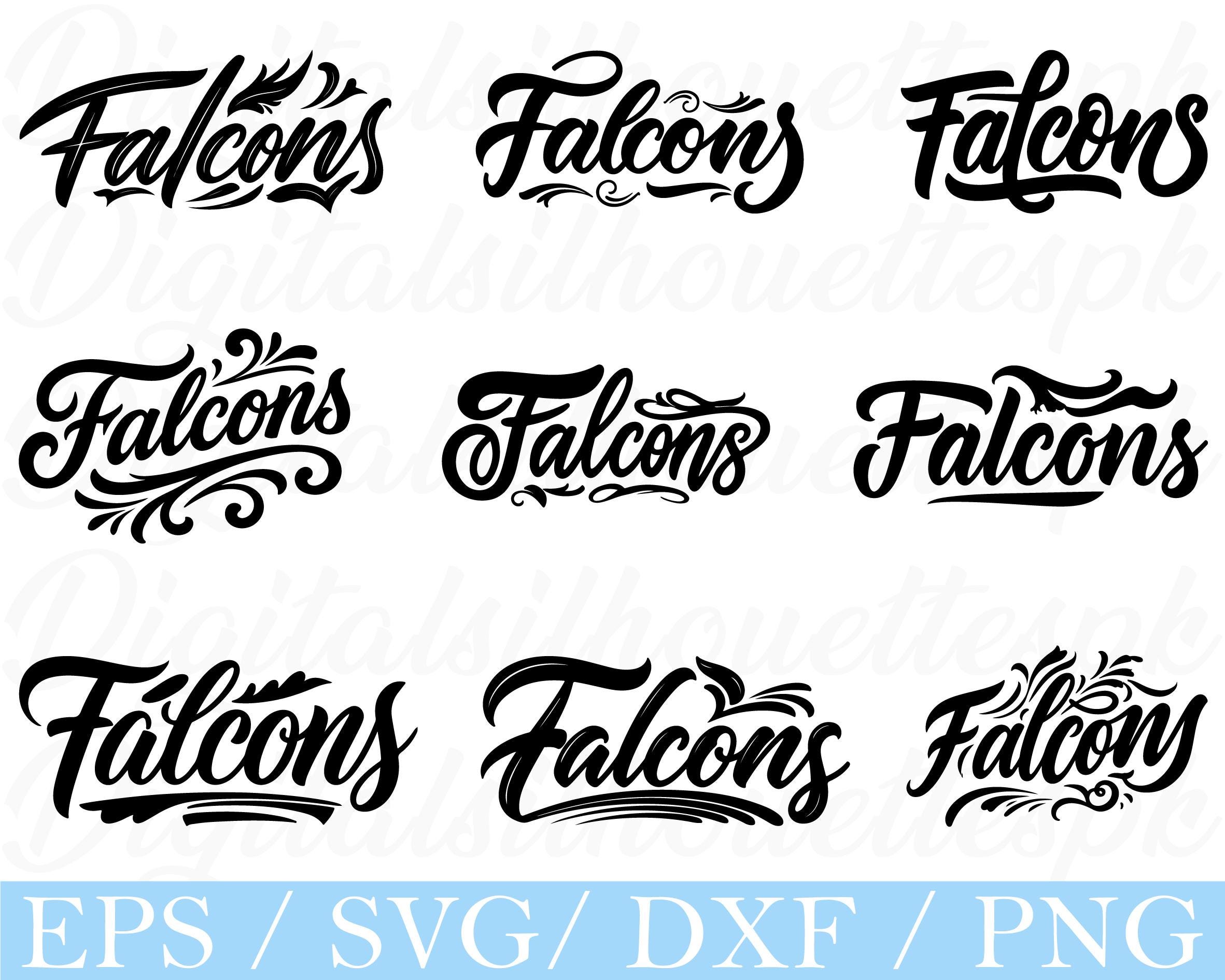 Falcons Typography Svg, Falcons Text Silhouette, Dxf, Png - Etsy
