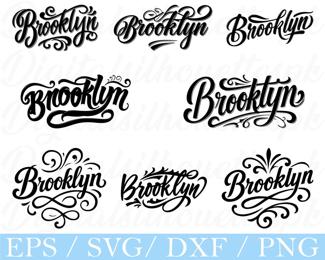 Brooklyn Typography Svg, Brooklyn Text Vector, Dxf, Png - Etsy