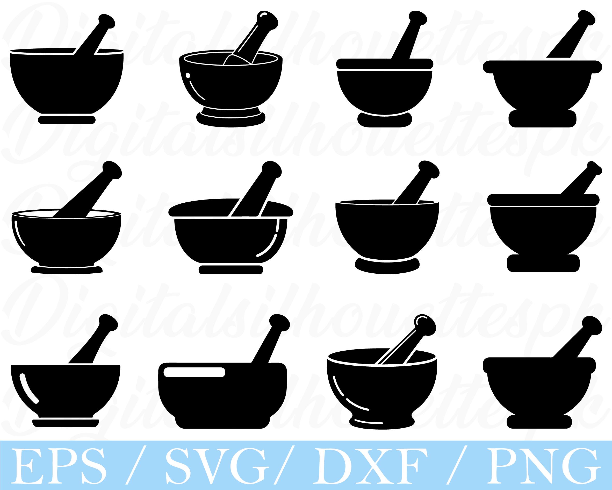 Mortar and Pestle Svg, Mortar and Pestle Silhouette, Dxf, Png - Etsy