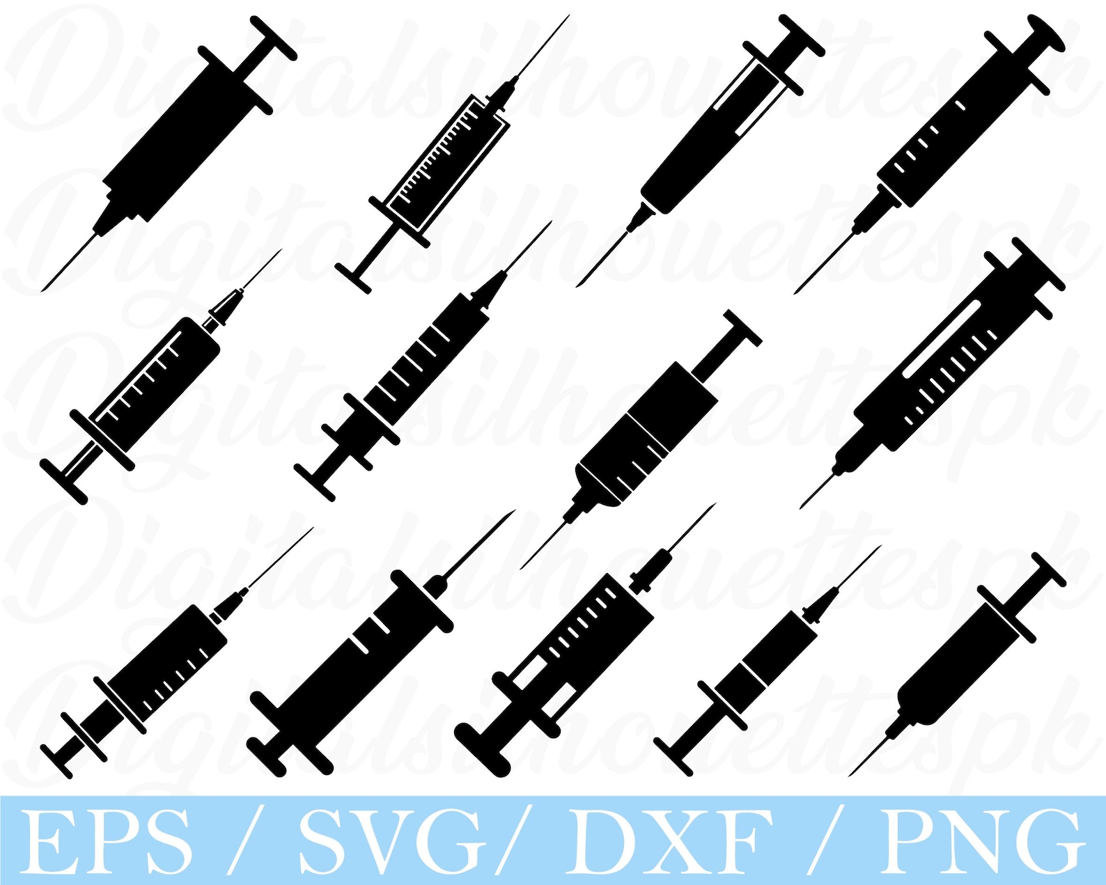 Syringe Svg, Syringe Silhouette, Dxf, Png - Etsy