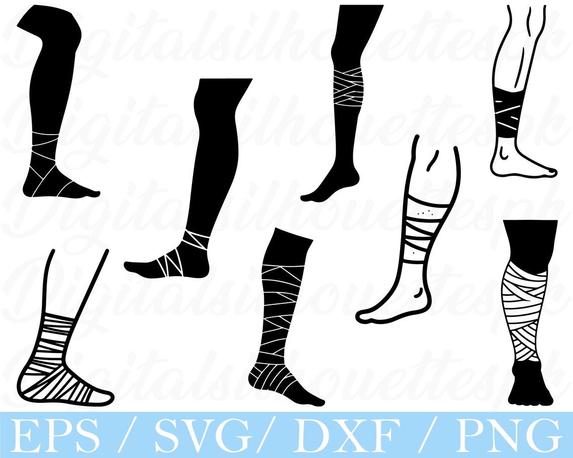 Broken Leg SVG Bundle: Bandage Silhouette, DXF, PNG (digital Download ...