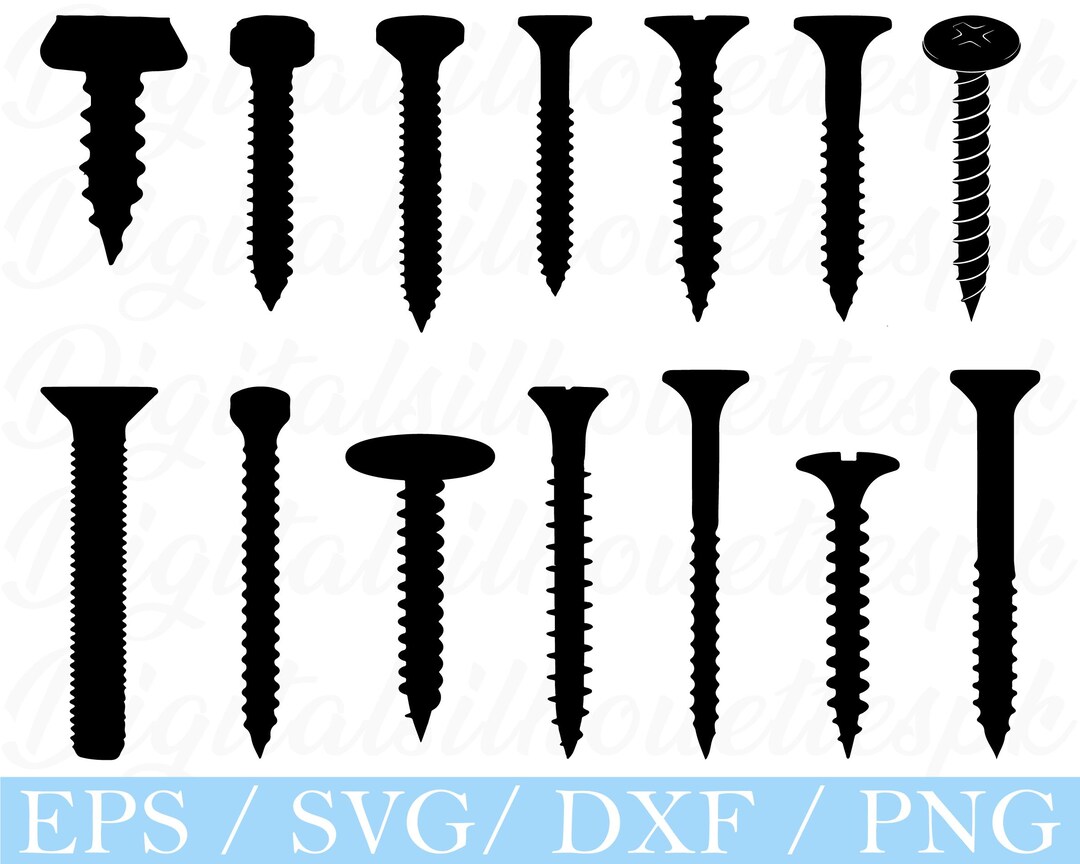 Screw Svg, Screw Silhouette, Dxf, Png - Etsy