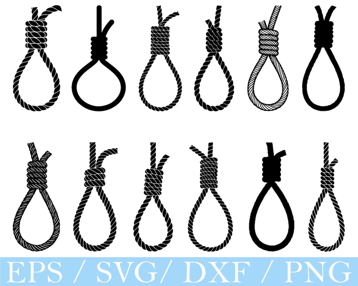 Noose Svg, Noose Silhouette, Noose Vector, Noose Cut File, Noose Dxf ...