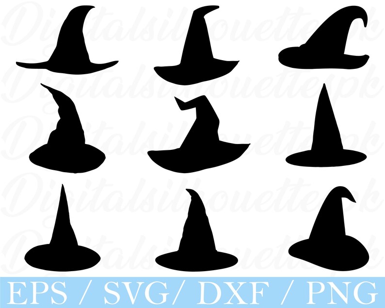 Witch Hat Svg, Witch Hats Silhouette, Dxf, Png - Etsy