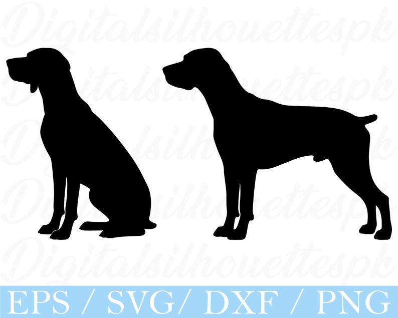 German Shorthair Pointer Dog SVG: Silhouette Vector Graphics (digital ...