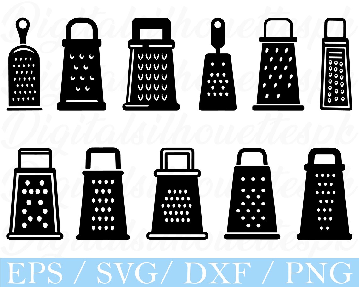 Cheese Grater SVG Bundle: Kitchen Silhouette Graphics (digital Download ...