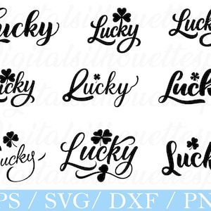 Lucky Typography Svg, Lucky Vector, Dxf, Png - Etsy