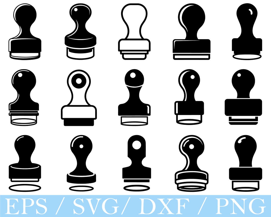 Rubber Stamp Svg, Rubber Stamp Vector, Rubber Stamp Cut File, Dxf, Png ...