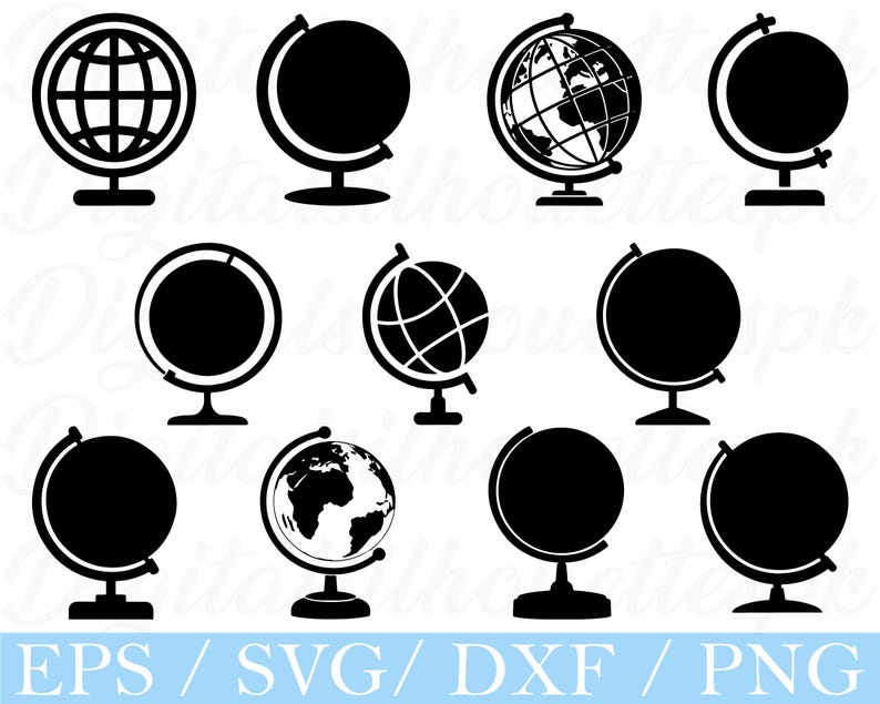 Globe SVG Bundle: Silhouette, Vector, PNG, DXF (digital Download) - Etsy