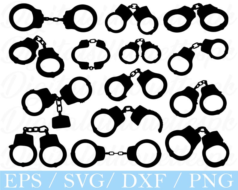 Handcuff Svg, Handcuff Silhouette, Dxf, Png - Etsy