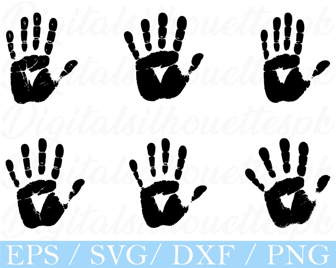 Handprint Svg, Handprint Silhouette, Dxf, Png - Etsy